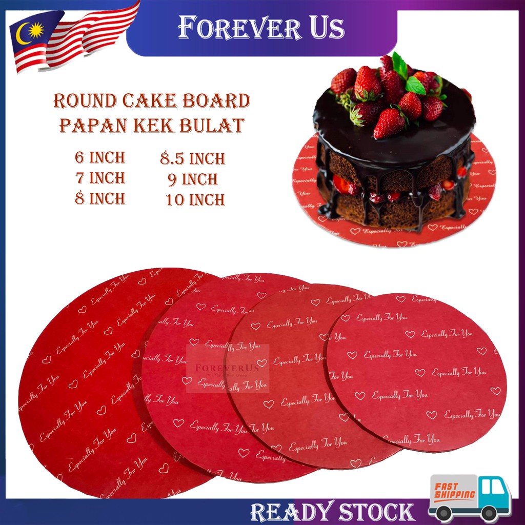 Round Cake Board | Papan Kek Bulat (RED / MERAH) | Shopee Malaysia