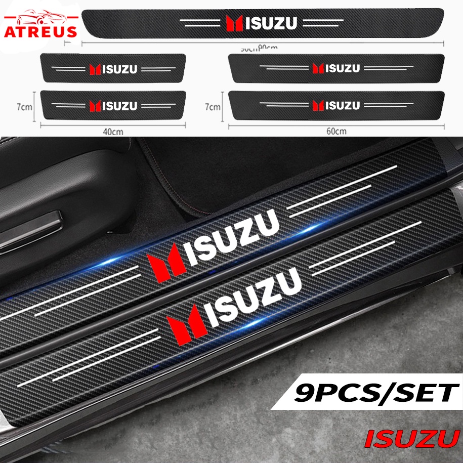 For Isuzu Carbon Fiber Car Door Sticker Protector Auto Threshold Strips ...
