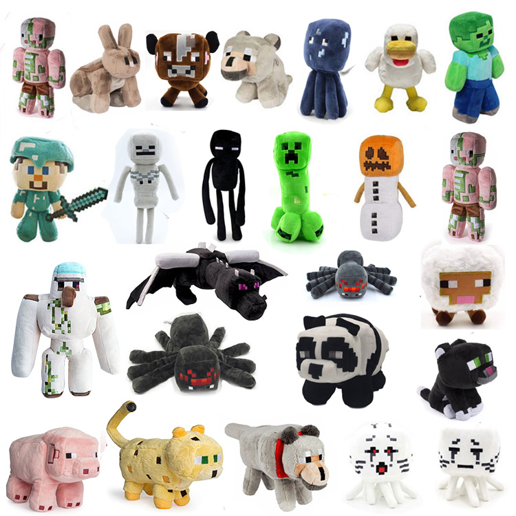 Minecraft Plush Toys Doll Soft Stuffed Enderman Wolf Zombie Golem ...