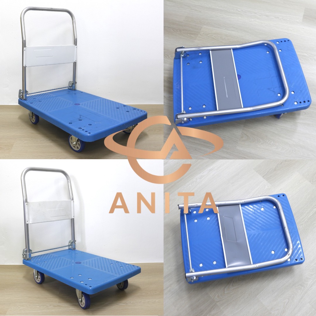 High Quality 150KG/300KG Heavy Duty Iron/ PVC Foldable Platform Hand Truck Trolley Troli Barang ...