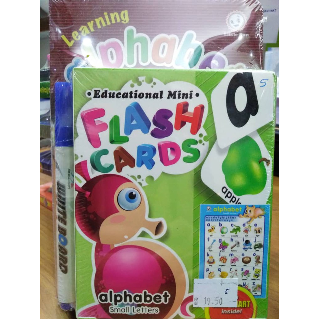 BOARD BOOK - LEARNING ALPHABET + FLASH CARDS alphabet SMALL LETTERS ...