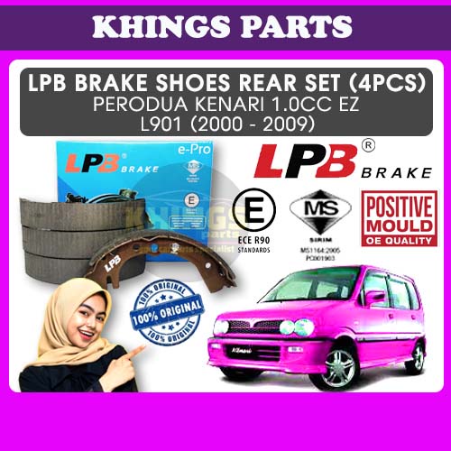 [KHINGS] [LPB] [REAR BRAKE SHOE] KERETA PERODUA KENARI 1.0CC EZ L901 ...