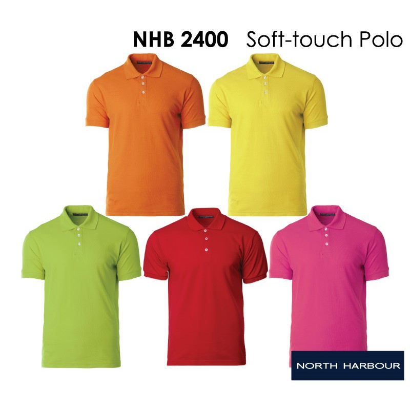 NORTH HARBOUR Unisex Signature Soft-Touch Polo - Red / Heliconia ...