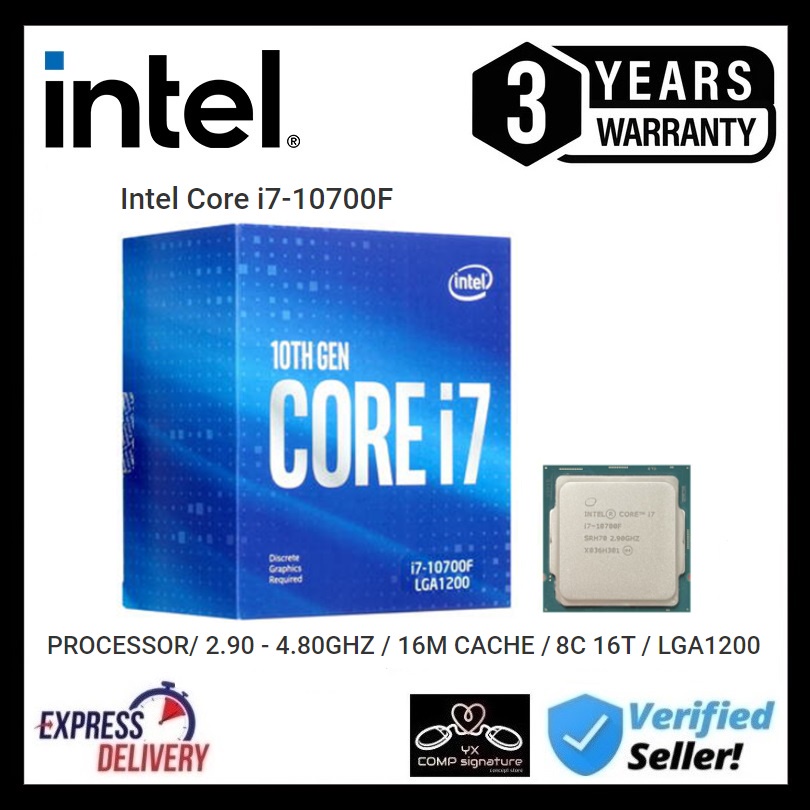 Intel Core i7-10700F PROCESSOR/ 2.90 - 4.80GHZ / 16M CACHE / 8C 16T ...