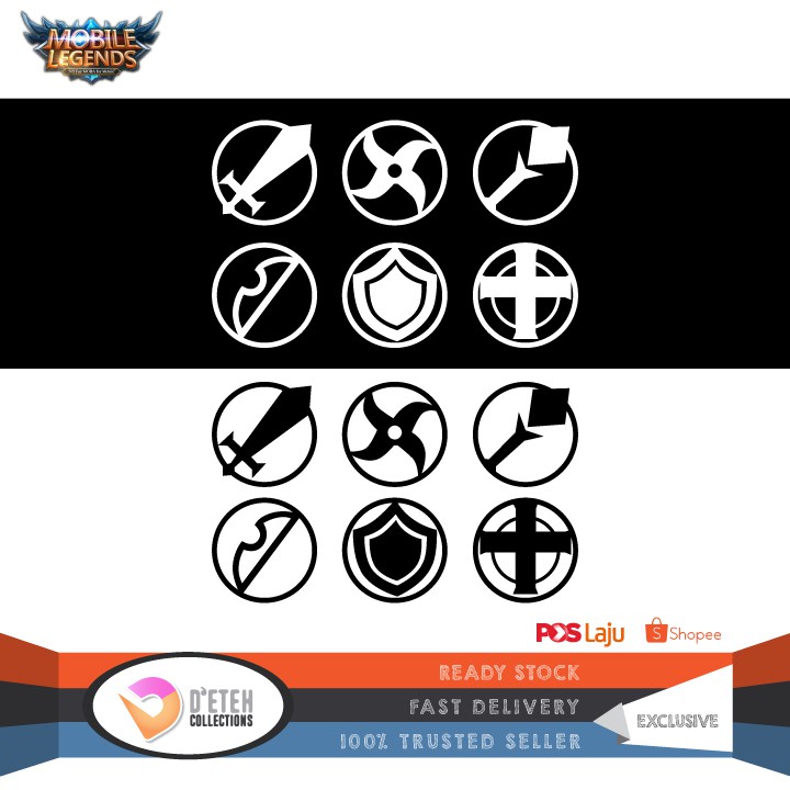 1 set Mobile Legend Heroes Role Symbol Vinyl Sticker | Shopee Malaysia