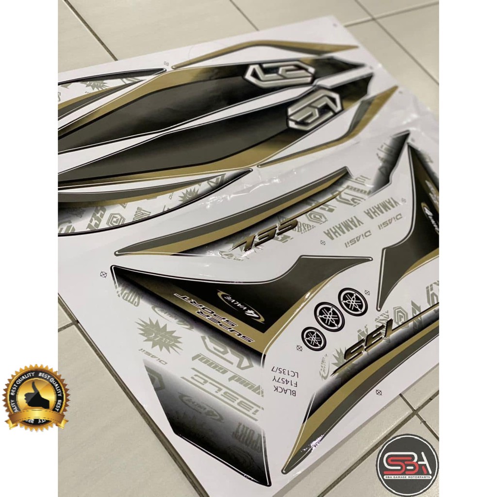 STICKER / STRIPE COVERSET / COVER SET LC V2 V3 V4 HITAM PURBA MORITAKA ...