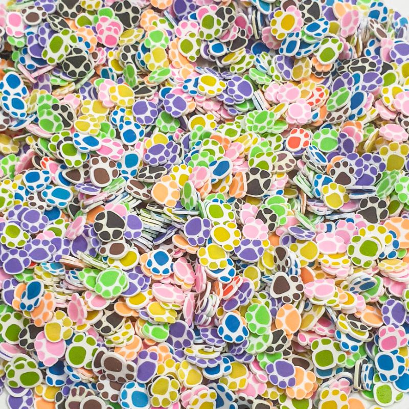Colourful Rainbow Paw 5g Paws Hiasan Slime Polymer Sprinkle Topping ...