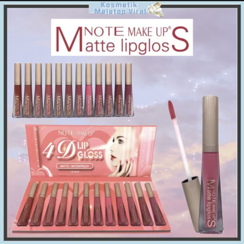 4D LIP GLOSS MATTE WATERFROOF NOTE MAKE UP LIP COLOR | Shopee Malaysia