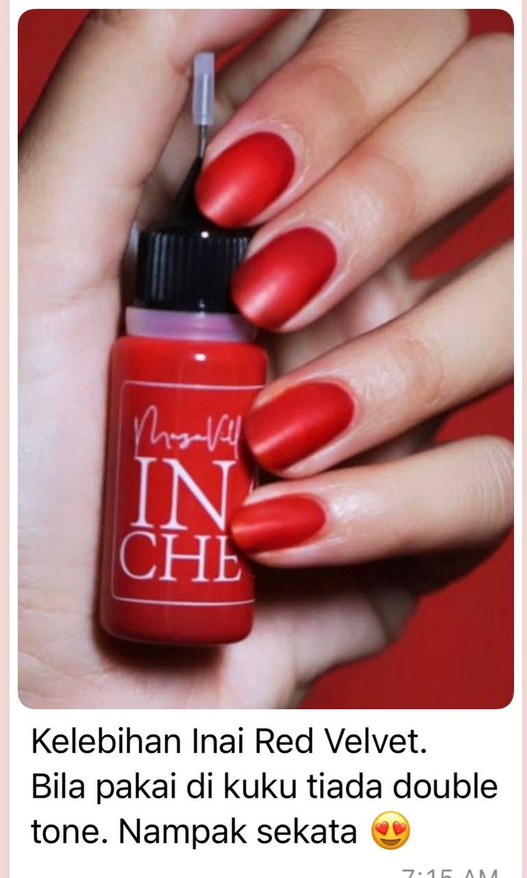 Inai kuku Che Ta original HQ 10ml red velvet murah tahan lama lawa sah solat ready stock ...