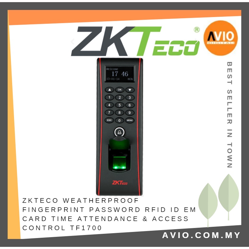ZKTeco IP65 Weatherproof Fingerprint Password Pin RFID ID EM Card Time ...