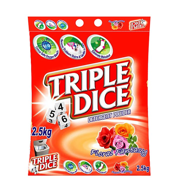Triple Dice Detergent Powder - Floral (2.5kg) | Shopee Malaysia