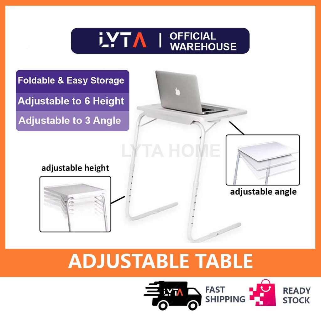 LYTA HOME Meja Lipat Multipurpose Table Mate II Foldable & Height ...