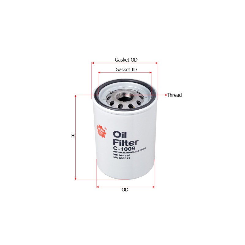 C-1009 SAKURA Brand Oil Filter For MITSUBISHI Engine (ME084530 ...