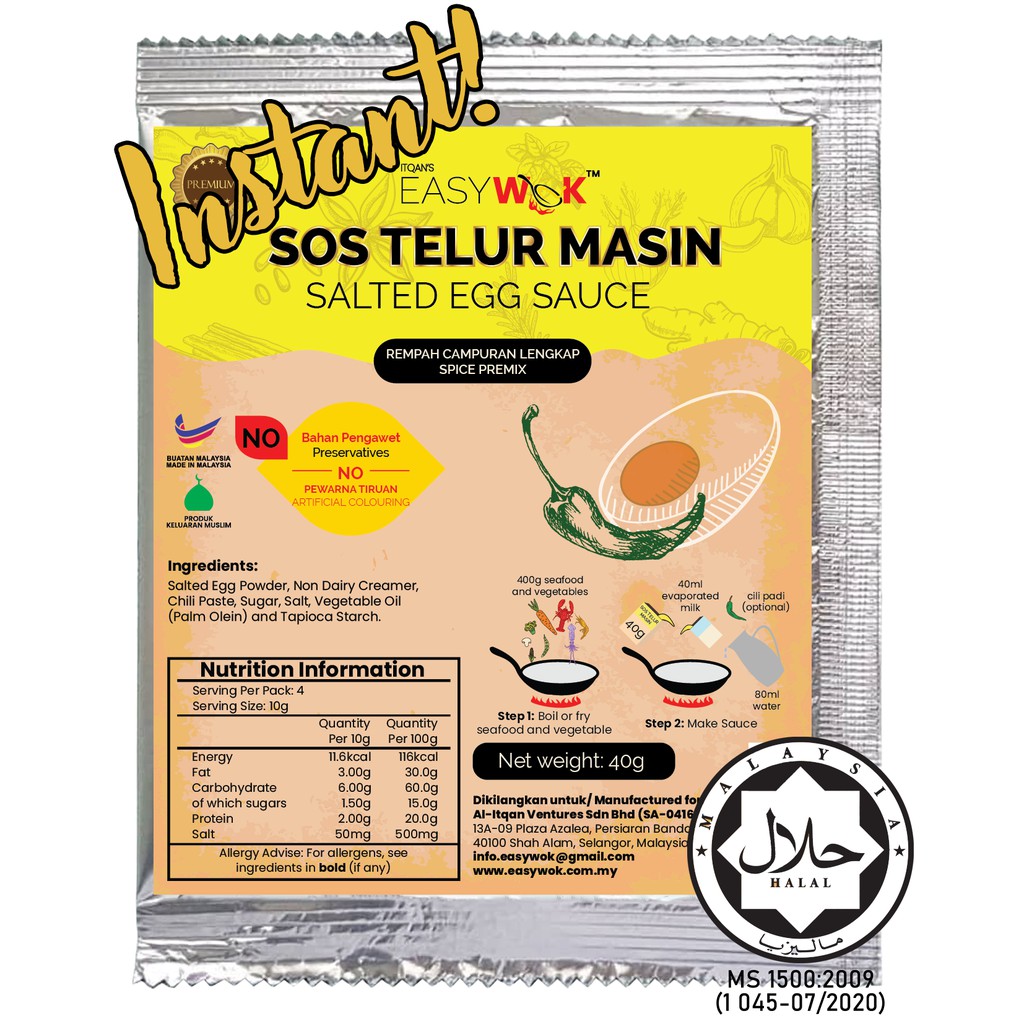 Salted Egg Sauce Sos Telur Masin Instant - Serbuk Perencah Lengkap ...