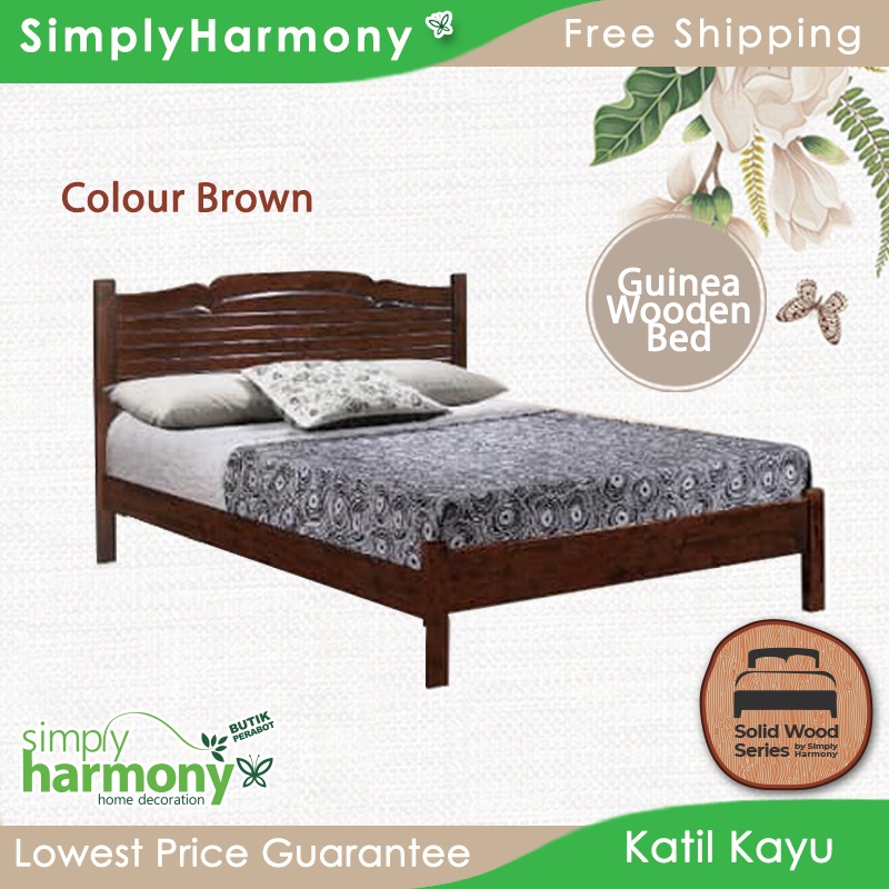 SHSB Guinea Queen Size / Solid Wood Bed / Katil Kayu / Solid Wood Bed ...