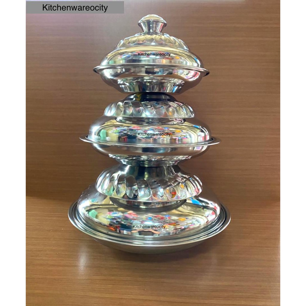 Ramjan Pot / Stainless Steel Plate With Cover / Dulang Bertutup ...