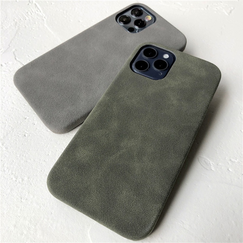 Ultra thin Suede Texture leather Phone Cases For iPhone 12 Mini 11 Pro ...
