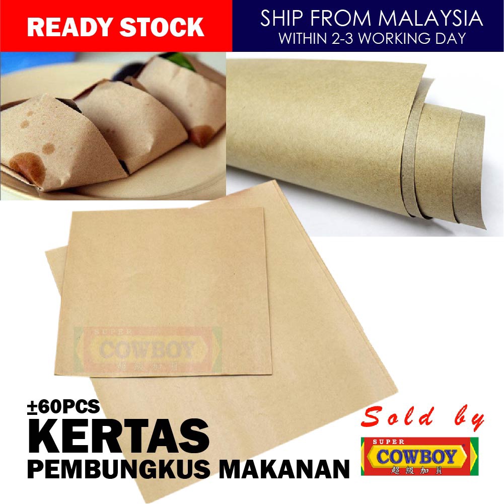 Kertas Pembungkusan Makanan Food Packaging Kraft Paper Food Wrapping ...