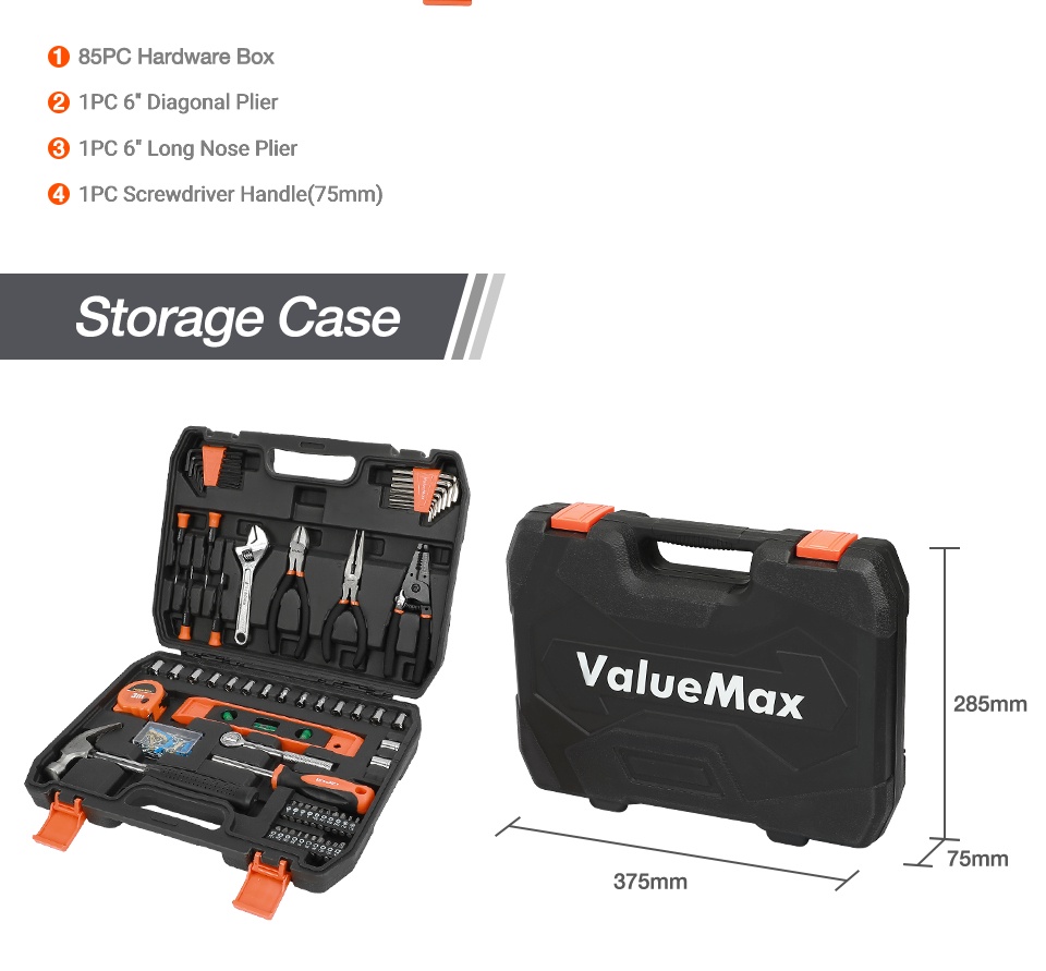 ValueMax 150PC Home Tool Set for Home Repair Tool Set Household Tool ...