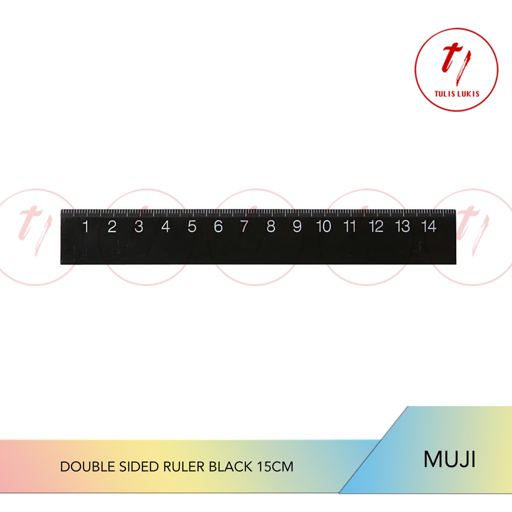 Muji RULER - DOUBLE SIDED BLACK 15CM RULER | Shopee Malaysia