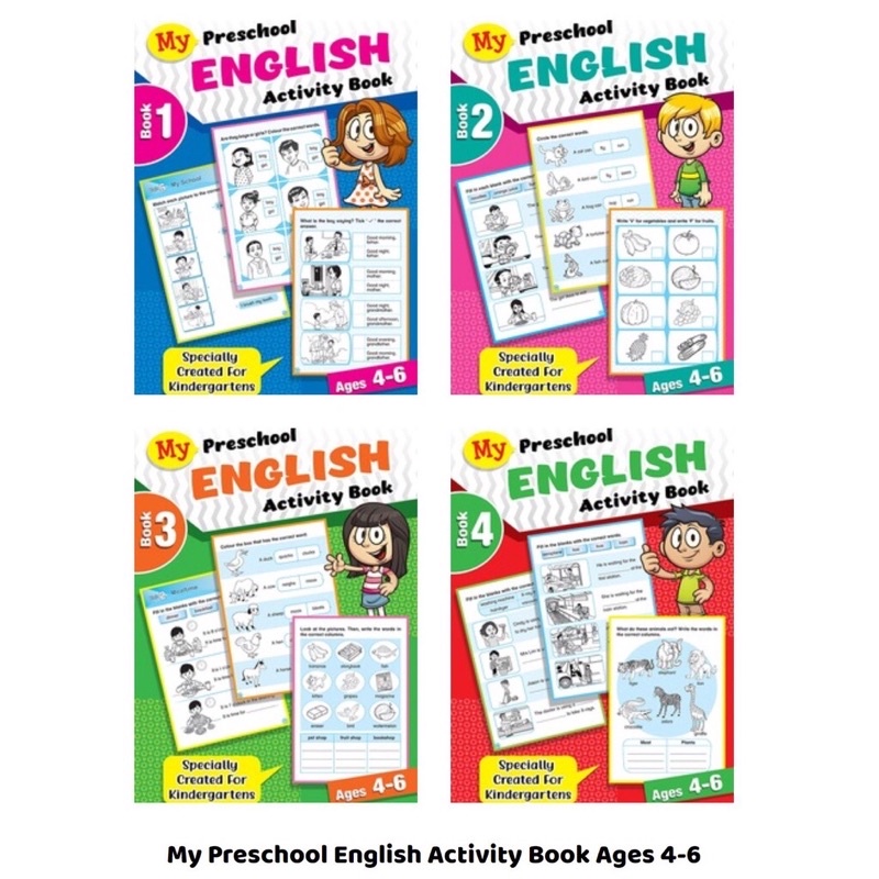 My Preschool English Activity Book 1-4 MTM | Shopee Malaysia