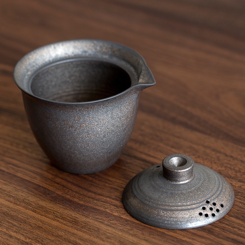 Gilt Iron Glaze Teapot 【鎏金铁釉手抓壶】 Retro Stoneware Hand Grab Pot Tea Art ...