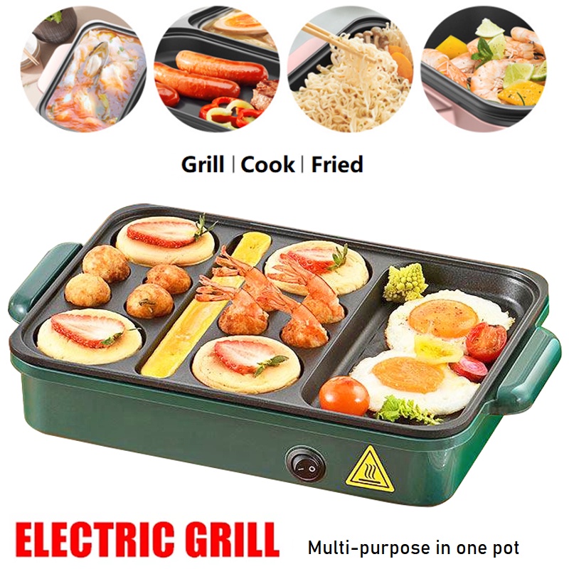 Non-stick Breakfast Machine Smokeless Electric Barbecue BBQ Grill ...
