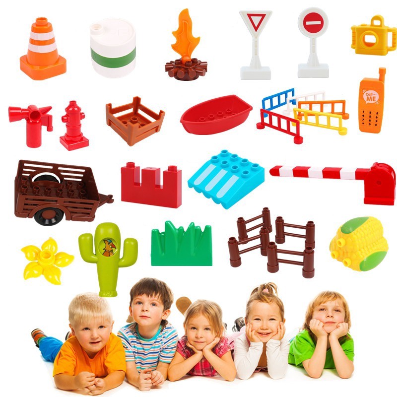 Duplo Accessories Fire Traffic Boat Cars Tree Blocks Kid Toys ...