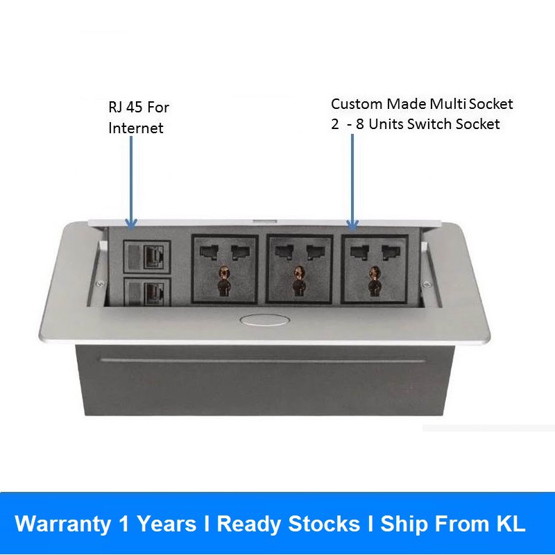Table Top Recess Outlet With Flipper Cover - Power Socket With Internet ...
