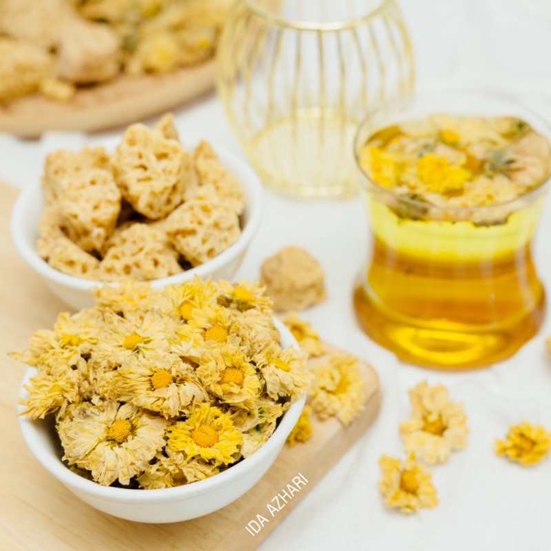 TEH BUNGA KEKWA/CHRYSANTHEMUM + gula batu kuning (Premium Quality ...