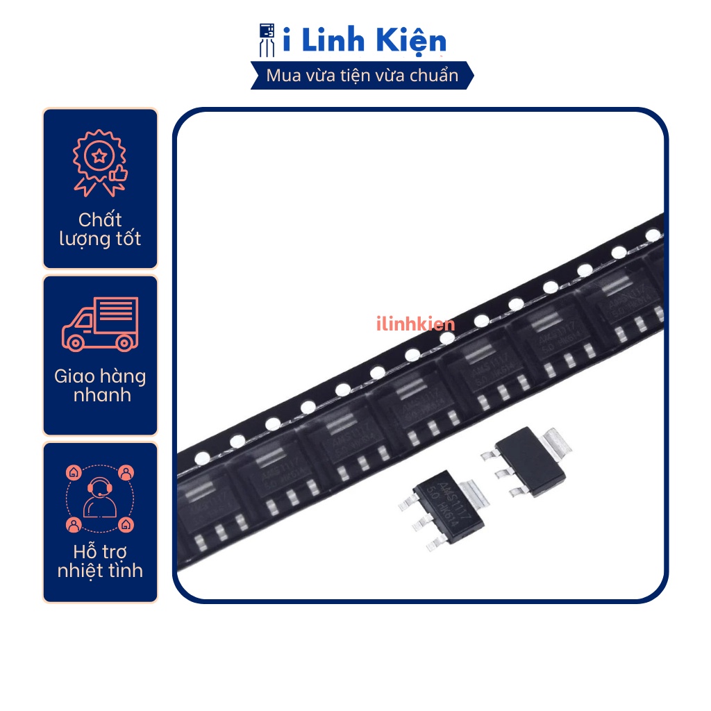 Ams1117-5.0v Voltage regulator IC 5V 1A SOT-223 | Shopee Malaysia
