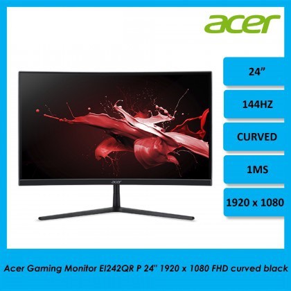 ACER EI242QR P 23.6" AMD FREESYNC 144HZ / 1MS (VRB) FHD CURVE MONITOR ...