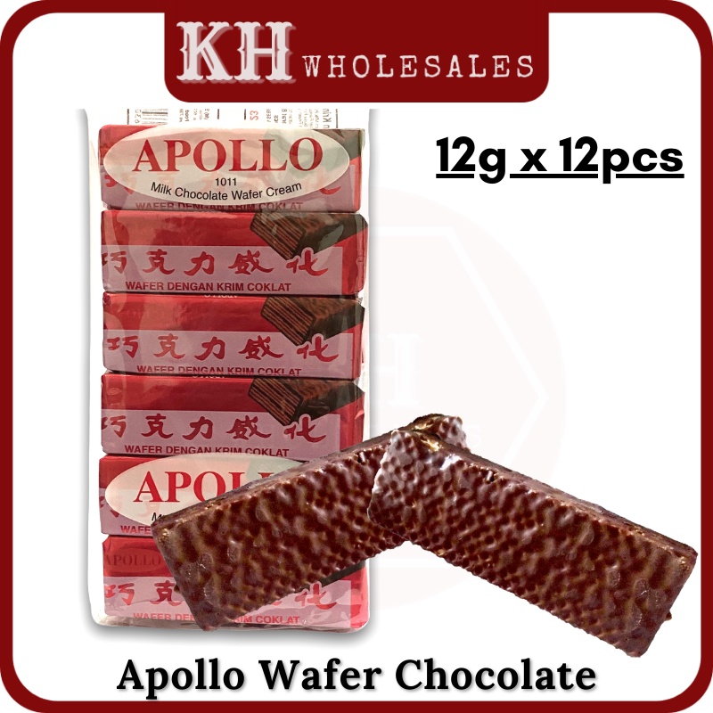 [12pcs x 12g] KH Apollo Chocolate Wafer Biscuit Chocolate/Susu Apollo ...