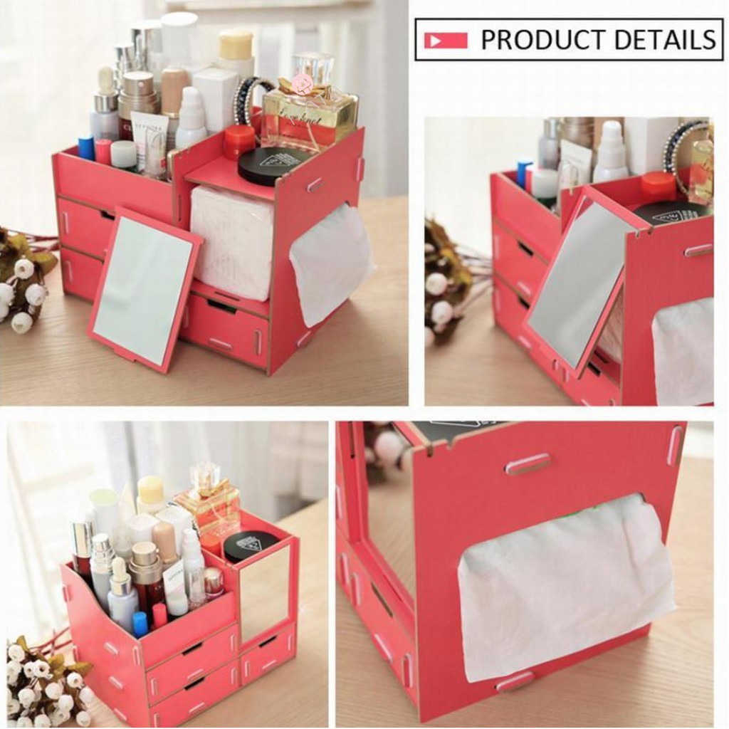 European Style Large Solid Wooden Cosmetic Tempat Letak Makeup ...