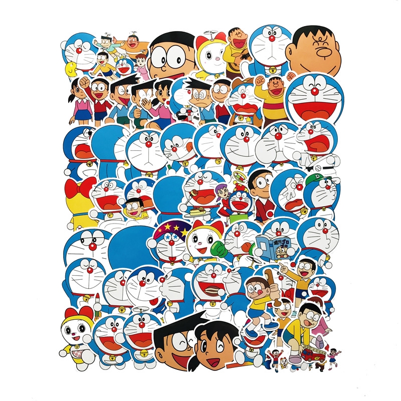 60 pcs Doraemon Cartoon Anime Waterproof Stickers for Luggage/Car ...