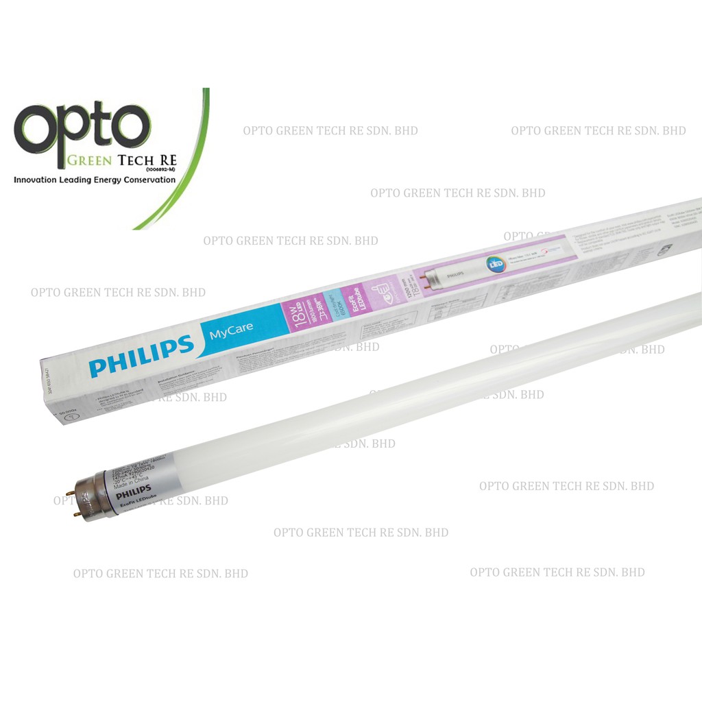 [PHILIPS] MyCare ECOFIT LEDTUBE 1200mm 18W 765 T8 Cool Daylight 6500K | Shopee Malaysia