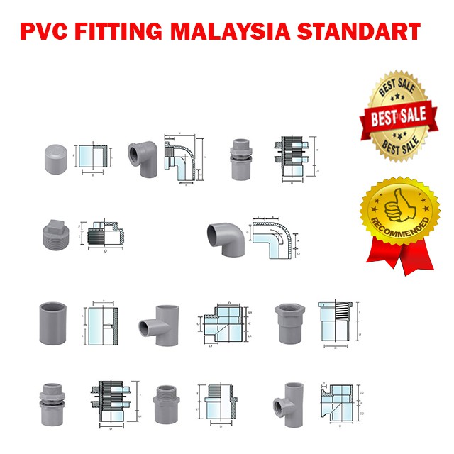 PVC Fitting Connector 15mm Socket Elbow Tee PT Socket Valve Socket End ...
