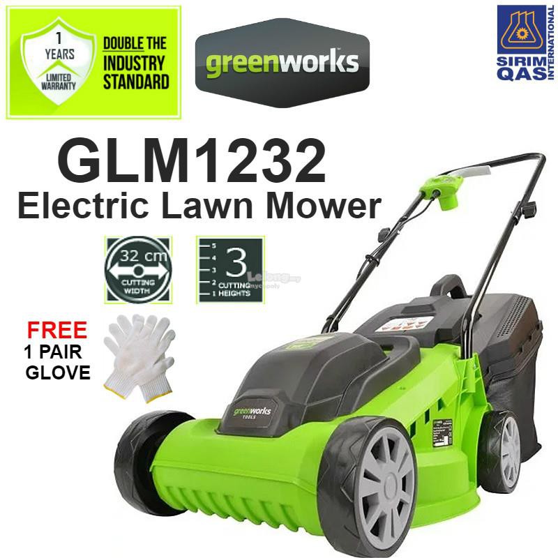 [NEW] Greenworks GLM1232 32cm Electric Lawn Mower ( 1 Years Warranty ...