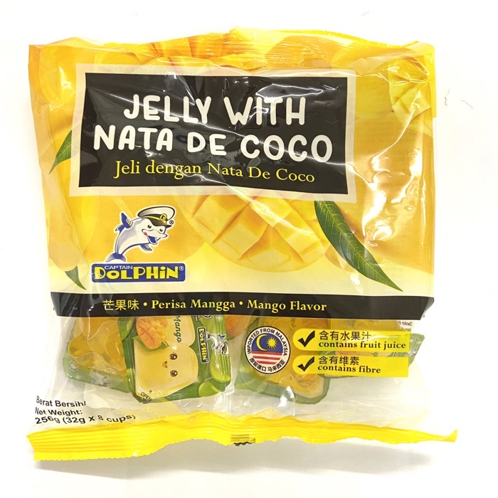 256g CAPTAIN DOLPHIN JELLY WITH NATA DE COCO (32g x 8cups) | Shopee ...