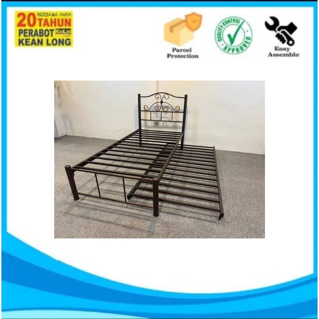 KLSB KATIL SINGLE BUJANG COOPER /Single Metal Bed with Pull Out Bed ...
