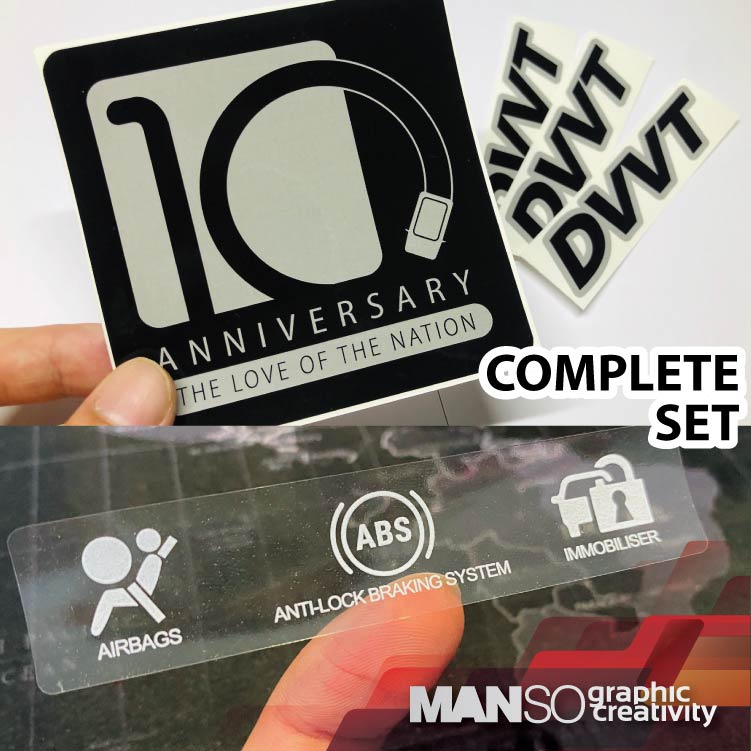 Perodua 10 Anniversary #DVVT #Airbag #ABS #Immobiliser Sticker J051 ...