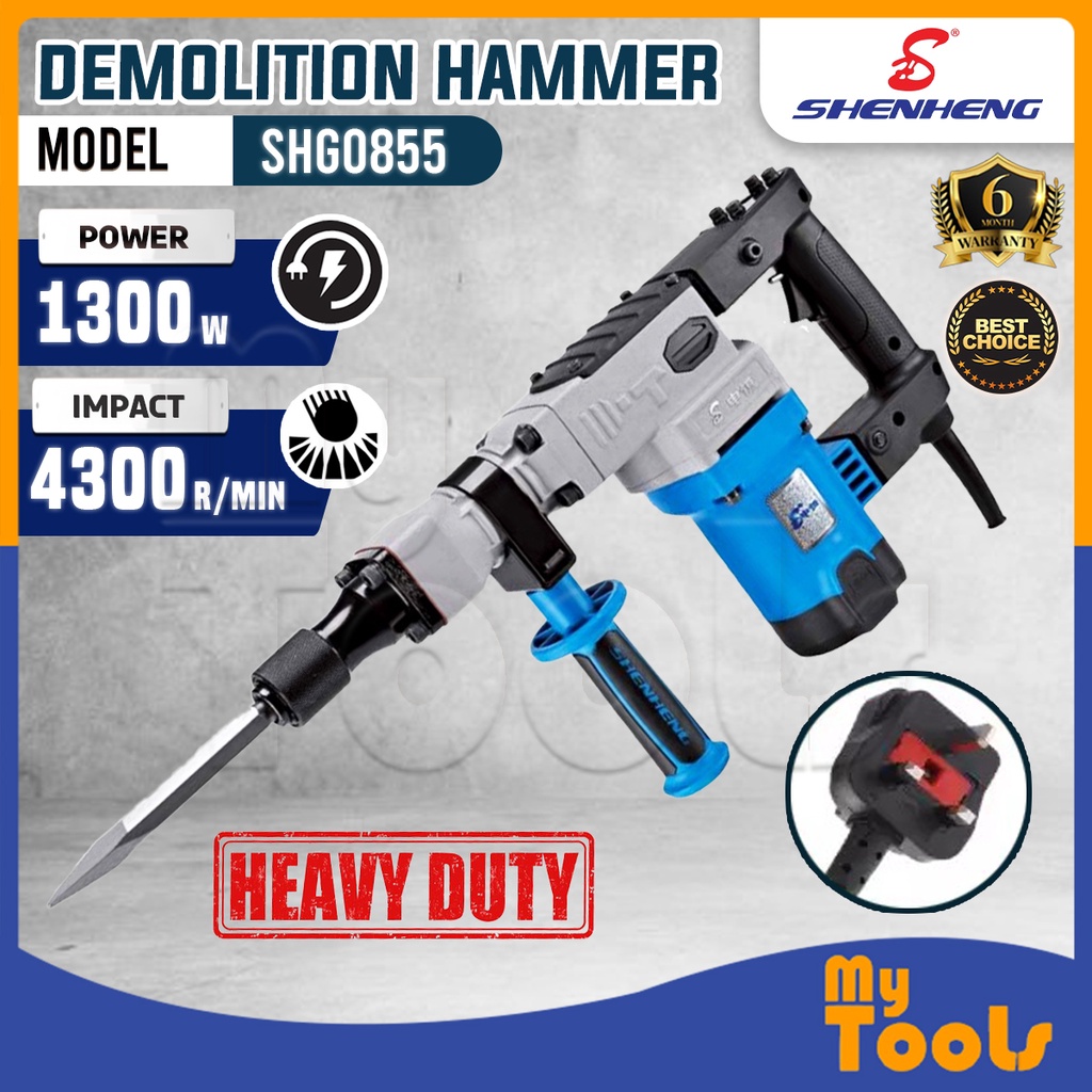 Mytools SHENHENG 1300W Demolition Hammer SHG0855 I SH0810 Mesin Pecah ...
