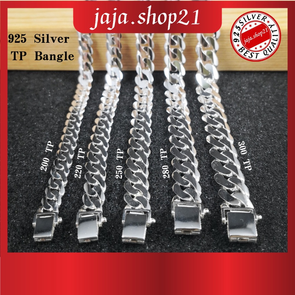 READY STOCK | Original 925 Silver TP Bangle For Men | Gelang Tangan ...