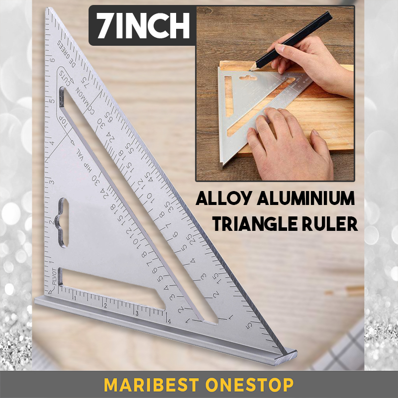 MAYA-185 7INCH METRIC RULER ALUMINIUM ALLOY PROTRACTOR TRIANGLE For ...