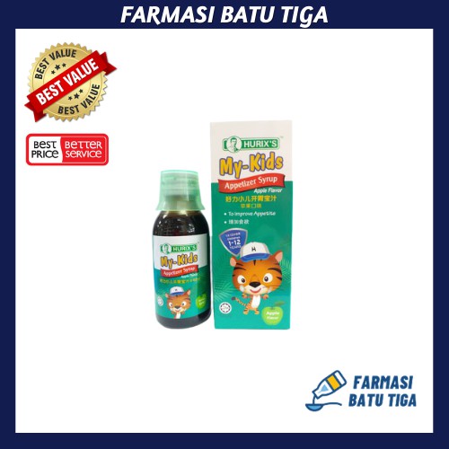HURIX'S MY-KIDS APPETIZER SYRUP 100ML - APPLE (EXP DATE:04/2024 ...