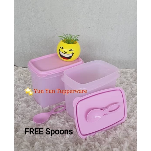 Tupperware Shelf Saver With Spoon (2) 840ml - Purple/Blue/Turquoise ...