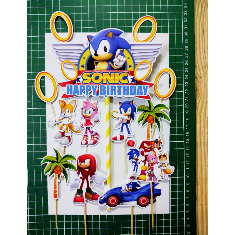 Sonic Mania Happy Birthday Decoration Set Cake Topper for Birthday Cake ...