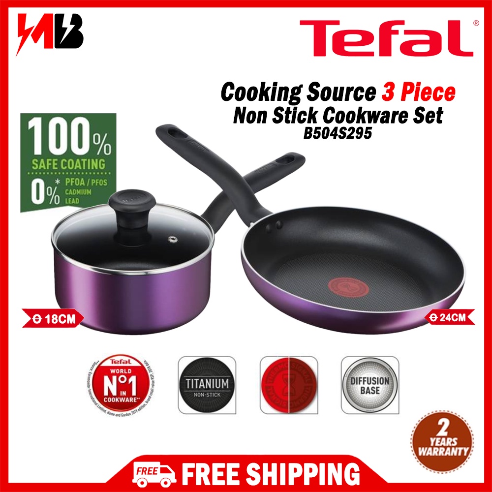 [ NEW ] Tefal Cooking Source 3 Pcs Non Stick Cookware Set B504S2 ...