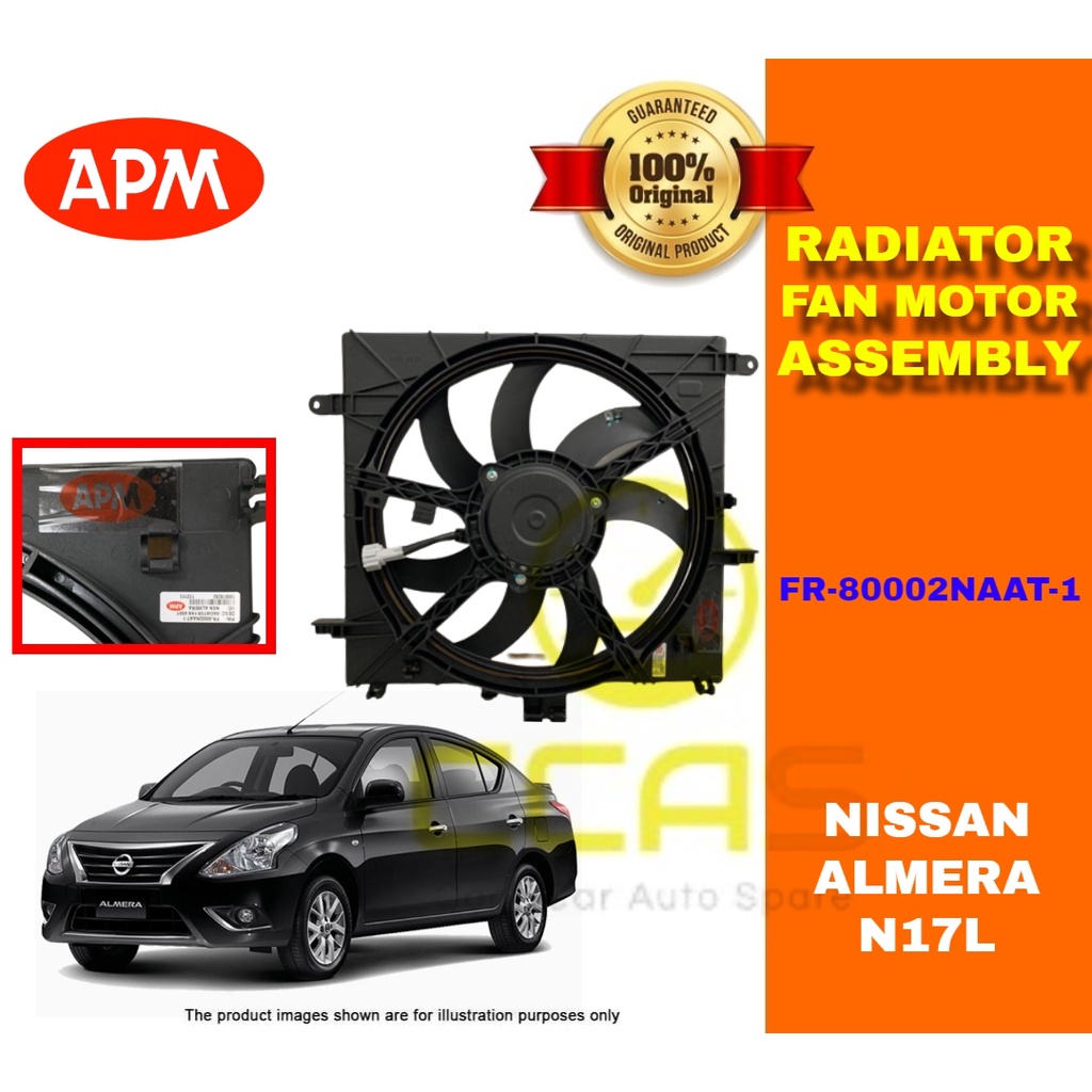 Radiator Fan Motor Cooling Assembly set - Nissan Almera N17 - Fan Blade Motor Shroud FR ...