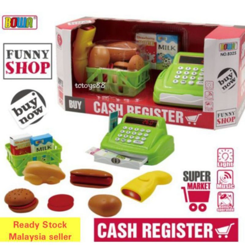 CASH REGISTER TOY CASHIER PLAYSET BOWA TOYS PRETEND PLAY CASHIER ...
